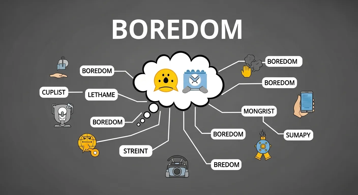 Synonyms for Boredom with meaning and examples 🥱